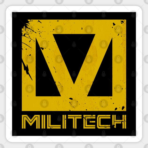 Cyberpunk Militech Logo Worn Cyberpunk Sticker Teepublic